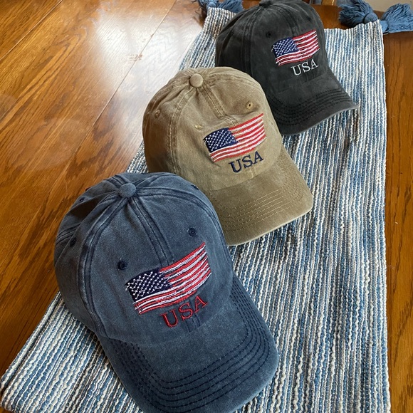 Accessories | Usa Flag Hat Usa Flag Cap United States Embroidered Tan ...